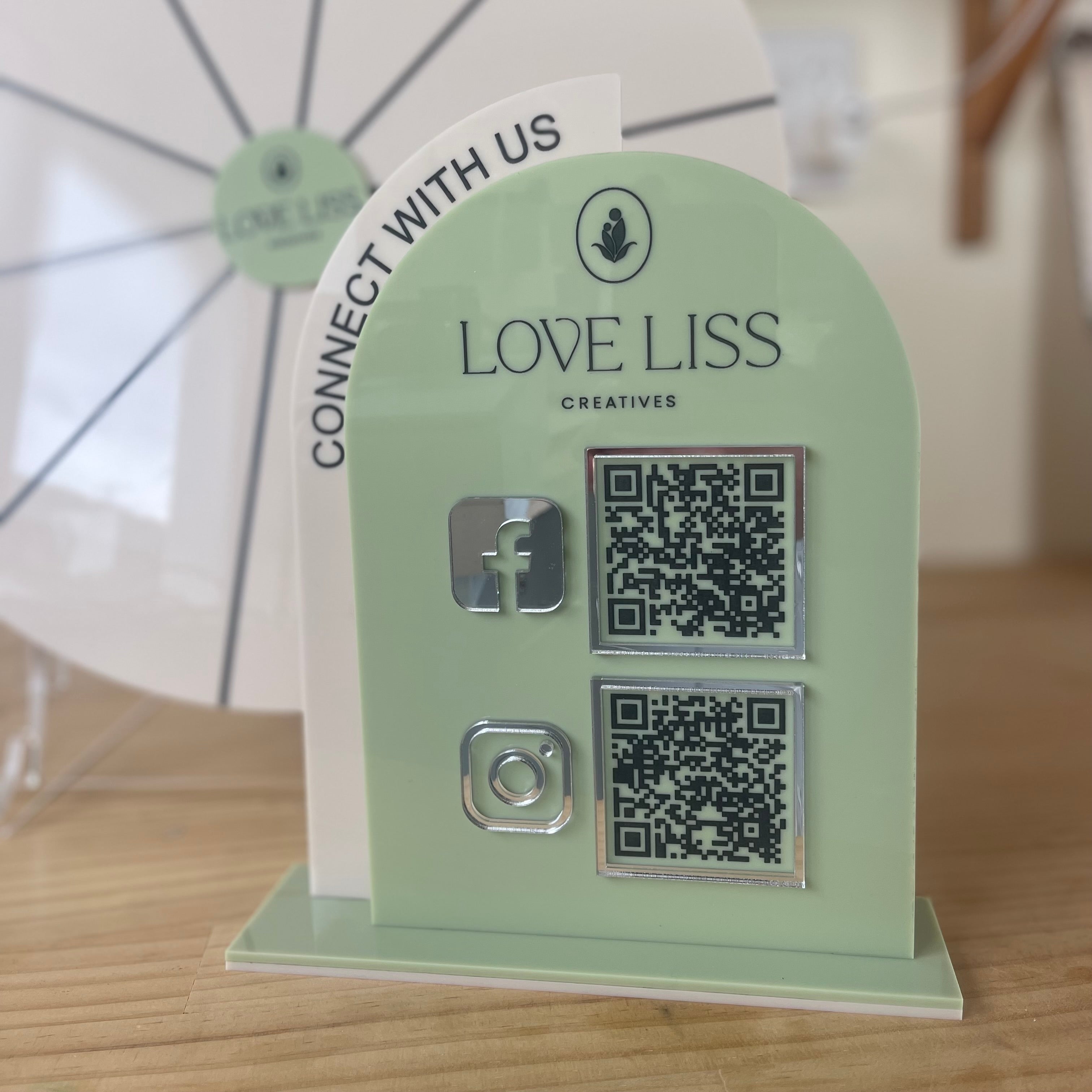 QR Code Tabletop Sign | Double Panel | 2 QR Codes | Custom Logo, Colou ...